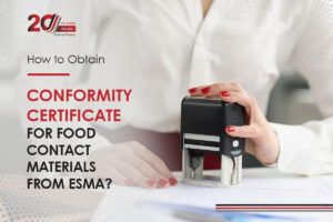 Conformity Certificate for Food Contact Materials from ESMA